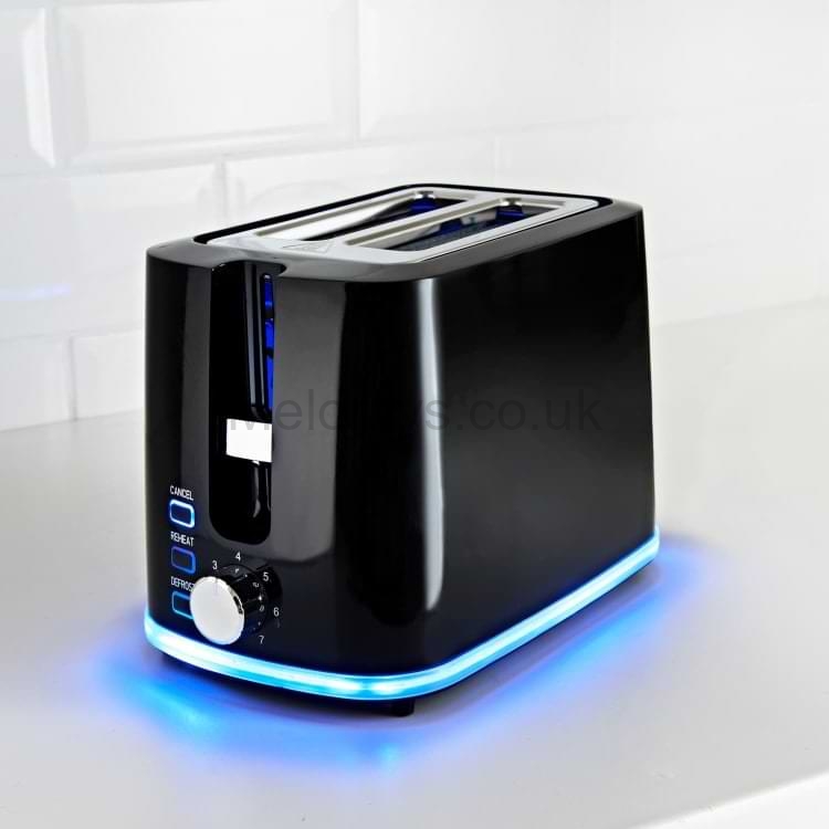 Melomys | Blaupunkt Led 2 Slice Illuminating Toaster - Black